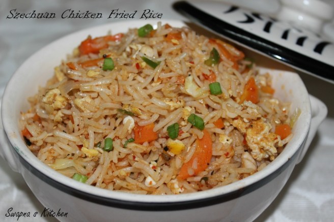Szechuan chicken fried rice | Swapna's Kitchen